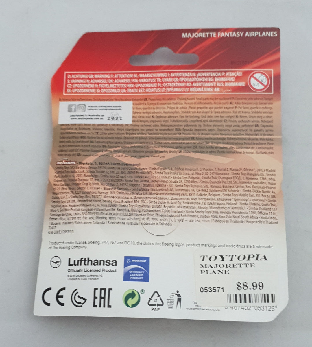 Majorette Airplane – Toytopia